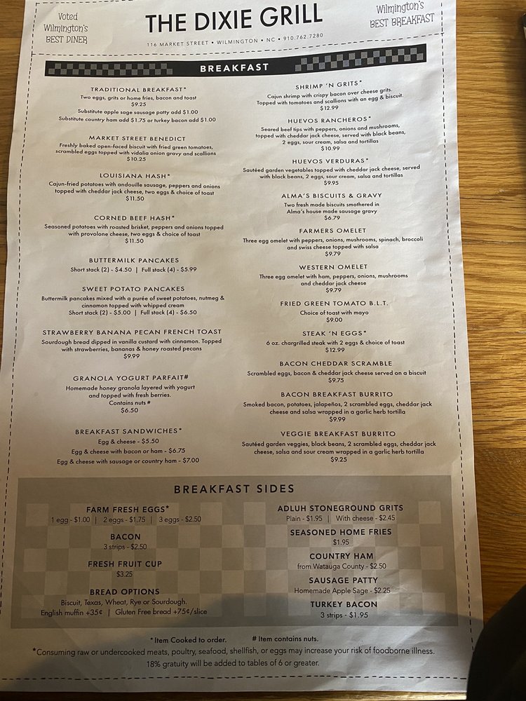 Dixie Grill Menu (Full Menu Update 2026)