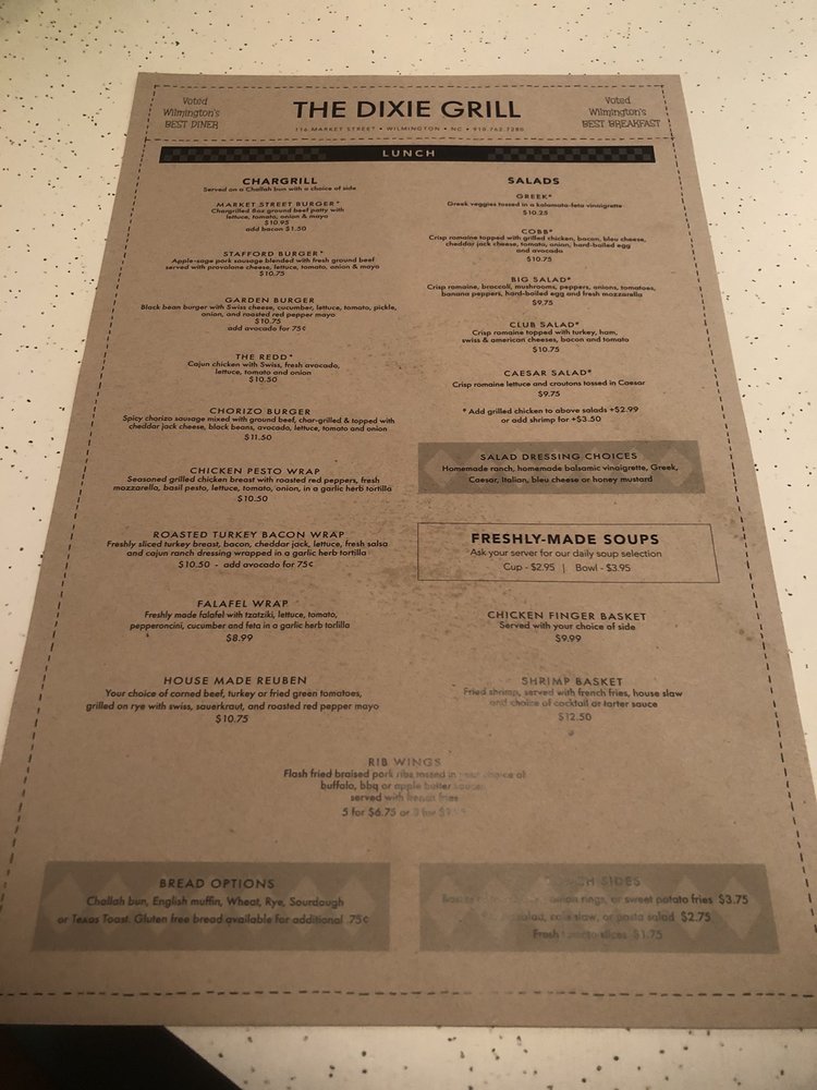 Dixie Grill Menu (Full Menu Update 2026)