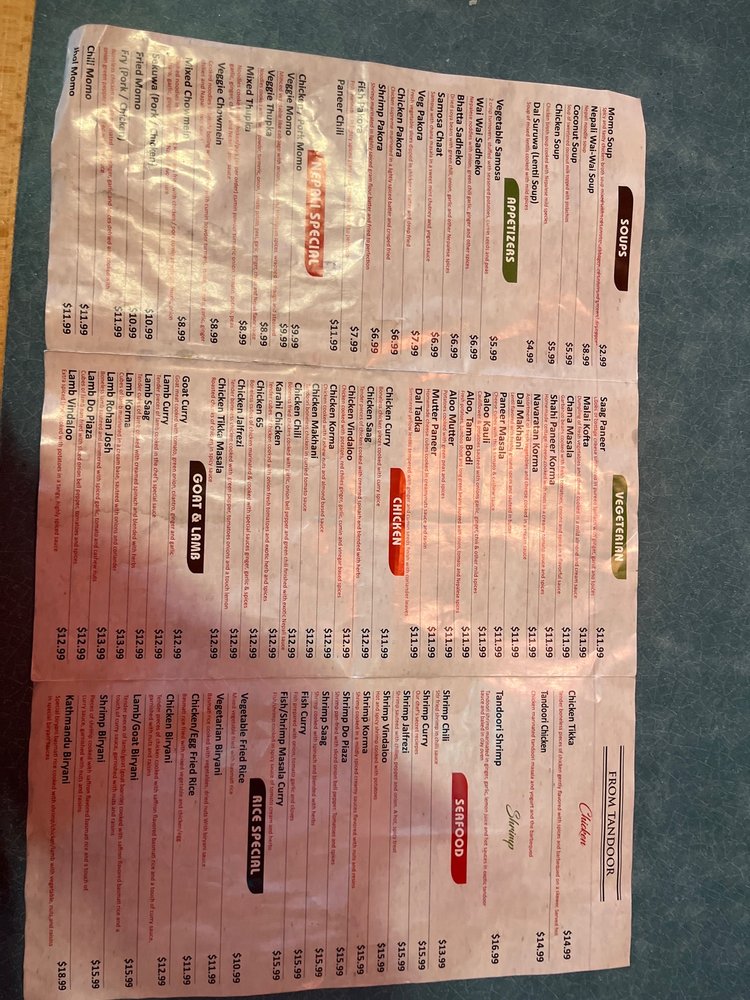 Kathmandu Kitchen Grill Menu (Full Menu Update 2026)