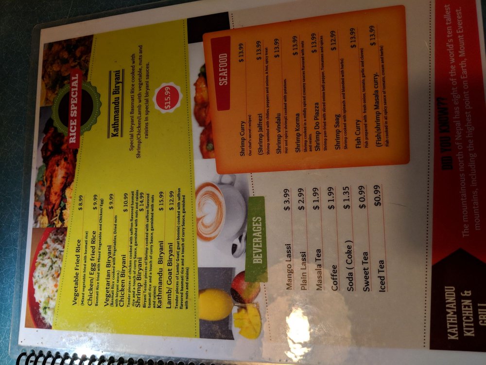 Kathmandu Kitchen Grill Menu (Full Menu Update 2026)