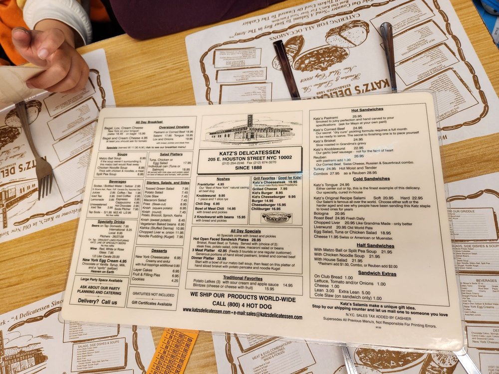 Katzs Delicatessen Menu (Full Menu Update 2026)