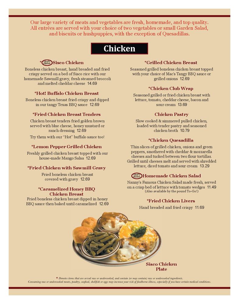McLeans Ole Time Cafe Menu (Full Menu Update 2026)