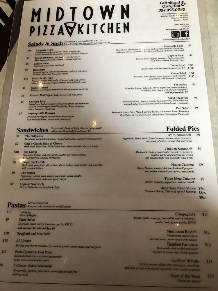 Midtown Pizza Kitchen Menu (Full Menu Update 2026)