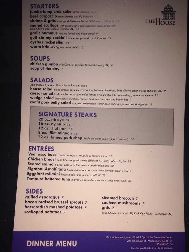 The House Restaurant Menu (Full Menu Update 2026)